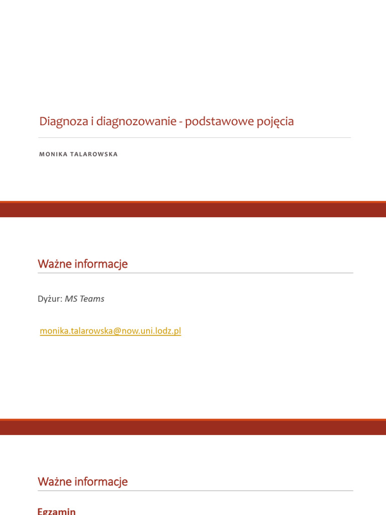 Wykłady Diagnoza Skompresowany | PDF