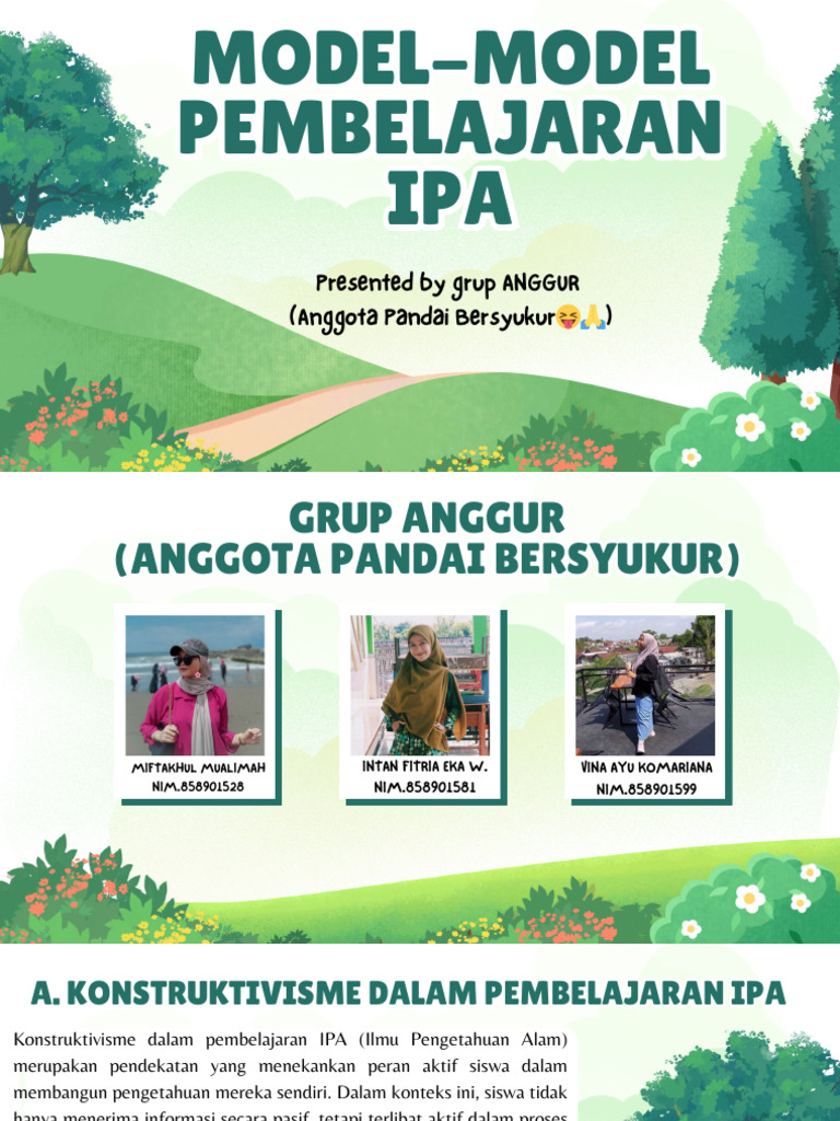 MODUL 2 (Model-Model Pembelajaran IPA) | PDF | Karier & Perkembangan | Seni