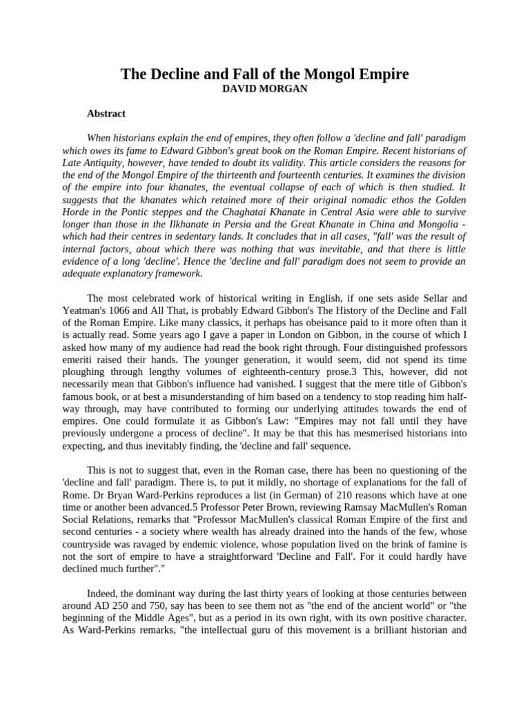 The Decline and Fall of The Mongol Empire | PDF | Mongol Empire