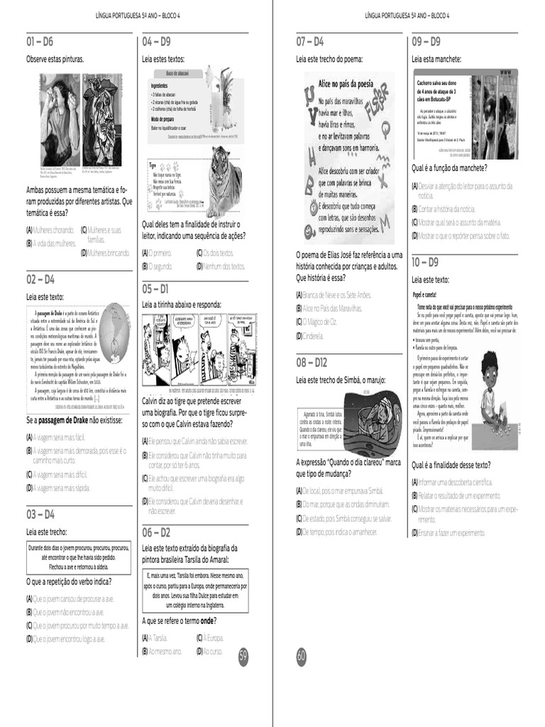 Simuladinho Provinha Pb 240919 220432 Removed (1) | PDF | Cães
