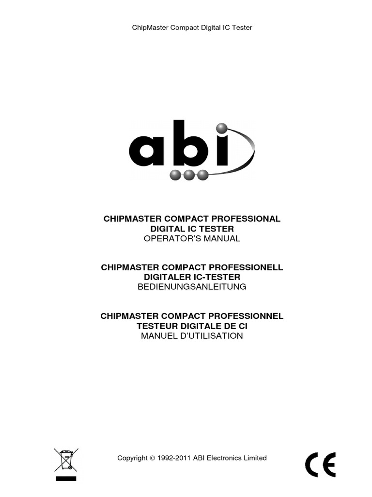 ABI ChipMaster Compact Digital IC TesterCMCP Manual | PDF | Integrated ...