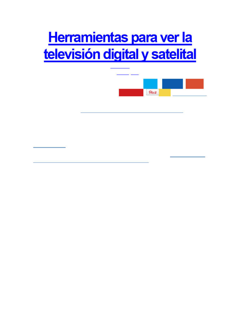 Herramientas para ver la televisión digital y satelital | PDF | Televisión | Software de la ...
