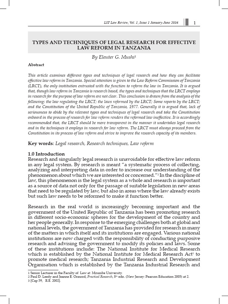 Legal Research Techniques for Law Reform | PDF | Case Law | Judgment (Law)