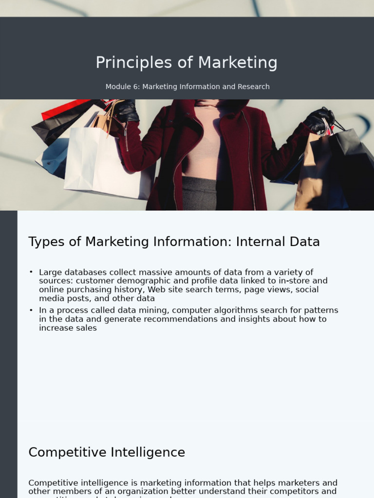 Principles of Marketing: Module 6: Marketing Information and Research | PDF | Marketing ...