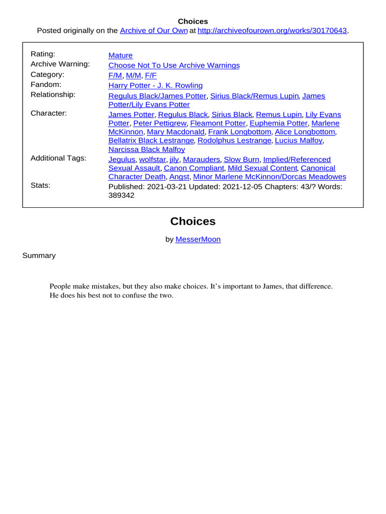 Choices (Unknown) (Z-Library) | PDF | Harry Potter