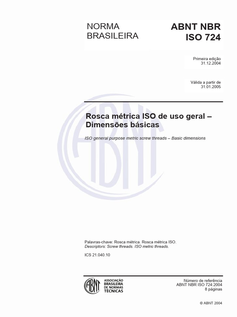 Abnt NBR Iso 724 2004 | PDF