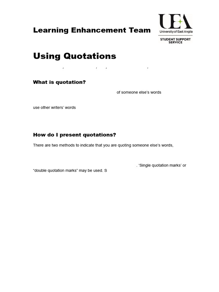 7 How To Use Quotations | PDF | Quotation Mark | Argument