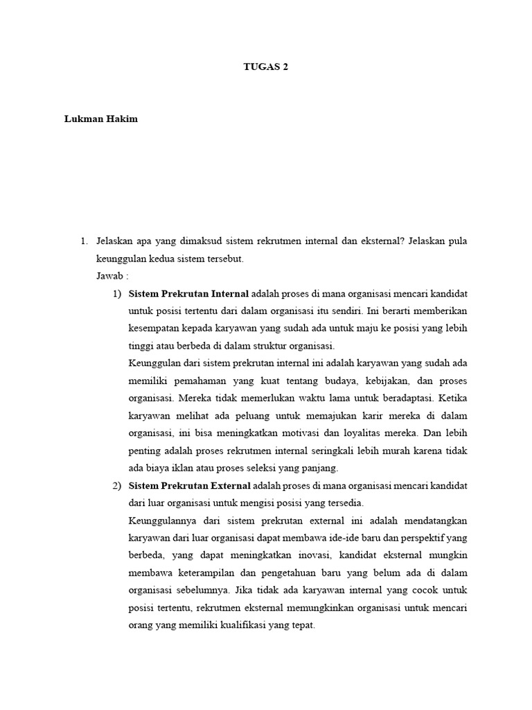 TUGAS 2 MANAJEMEN SDM | PDF