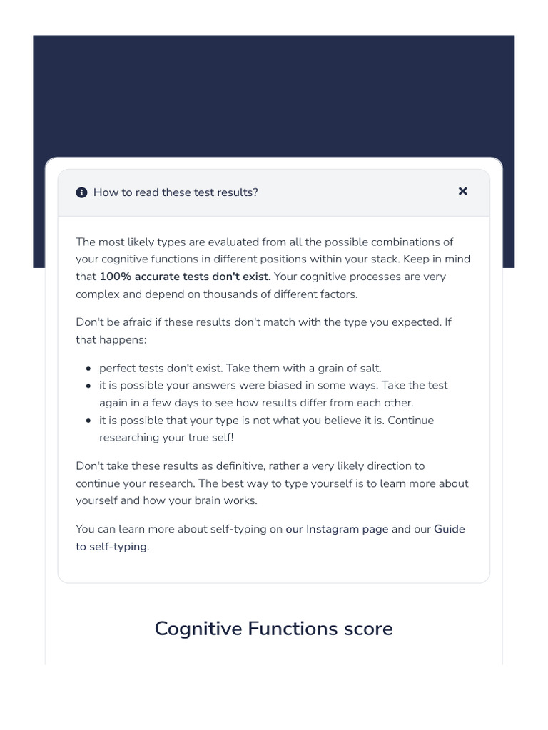 Your Cognitive Functions Test Results PDF | PDF | Cognitive Psychology ...