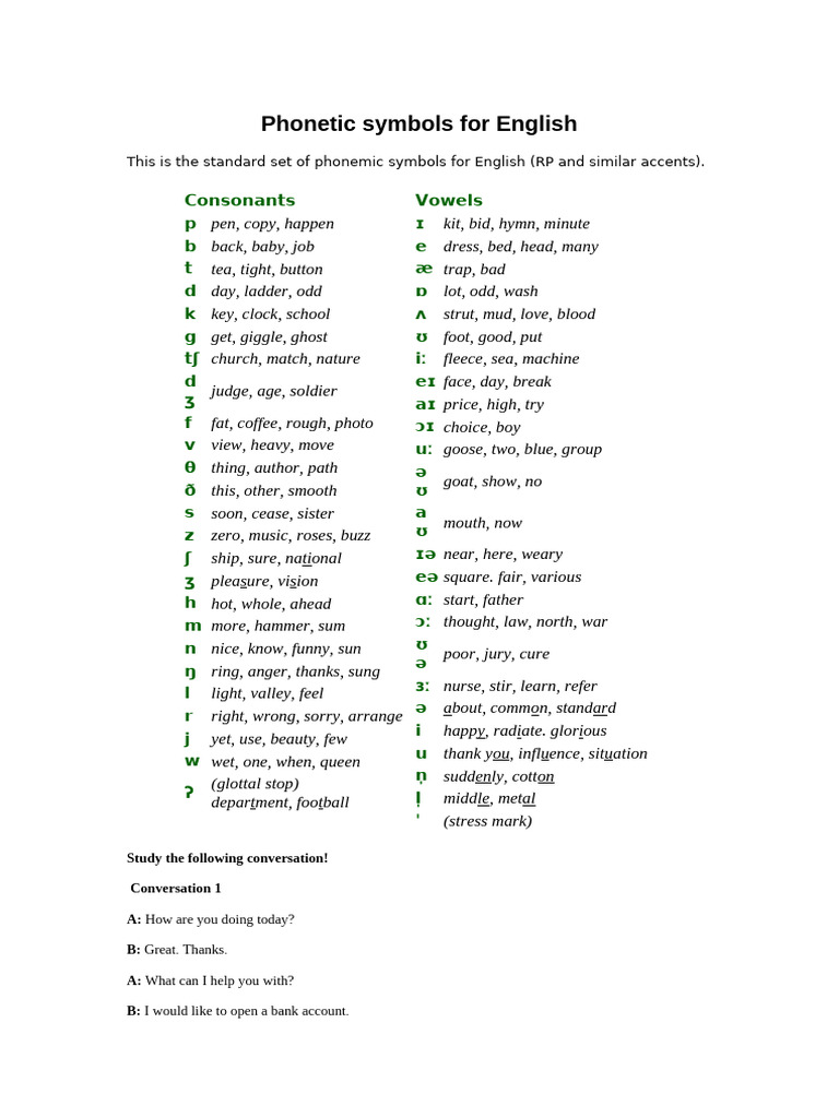 Phonetic Symbols For English | PDF | Language Families | Phonetics