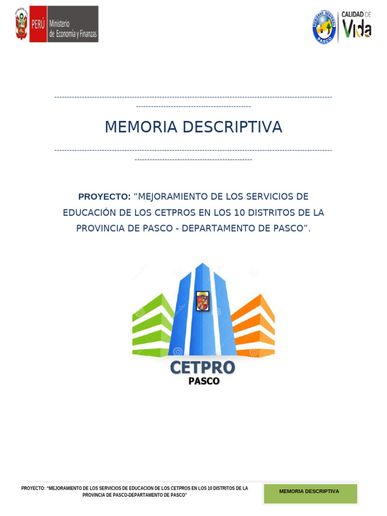Memoria Descriptiva Cetpro Rocio Final | PDF | Clima | Nieve Memoria Descriptiva Cetpro Rocio Final | PDF | Clima | Nieve