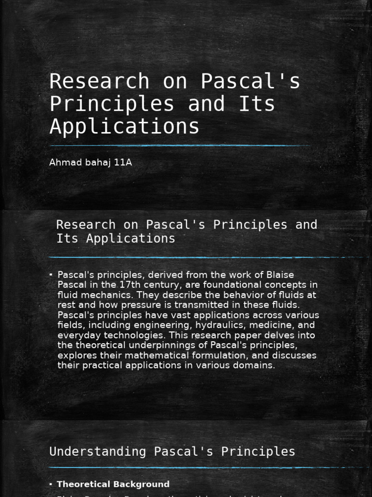 Research On Pascal's Principles and Its Applications | PDF | Pressure ...