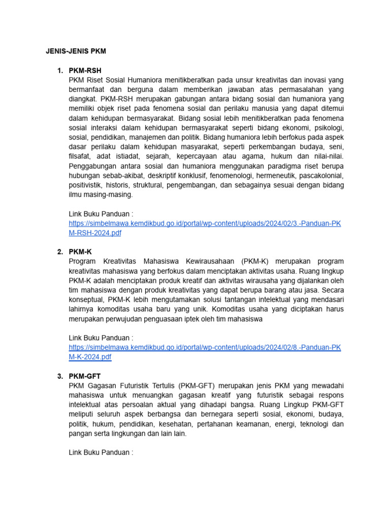 JENIS-JENIS PKM | PDF