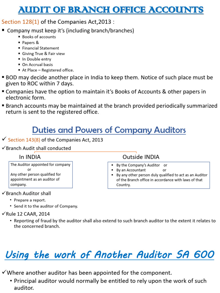 Audit of Branch Office Accounts | PDF | Audit | Financial Audit