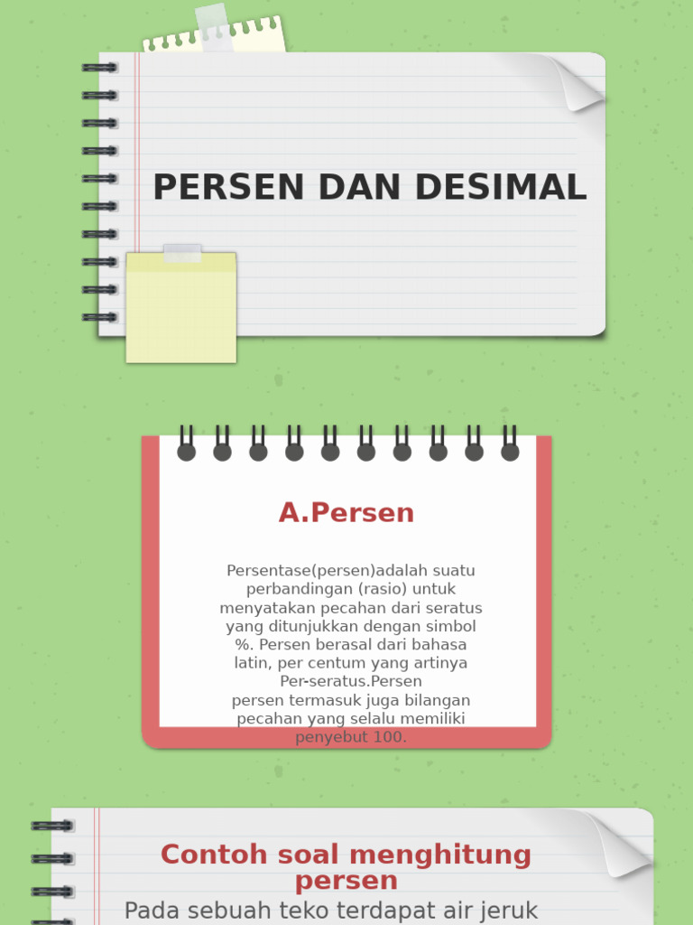 Matematika Persen Dan Desimal | PDF