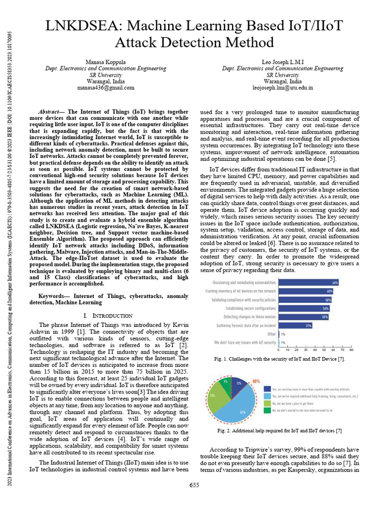 LNKDSEA - Machine Learning Based IoT IIoT | PDF | Machine Learning | Internet Of Things