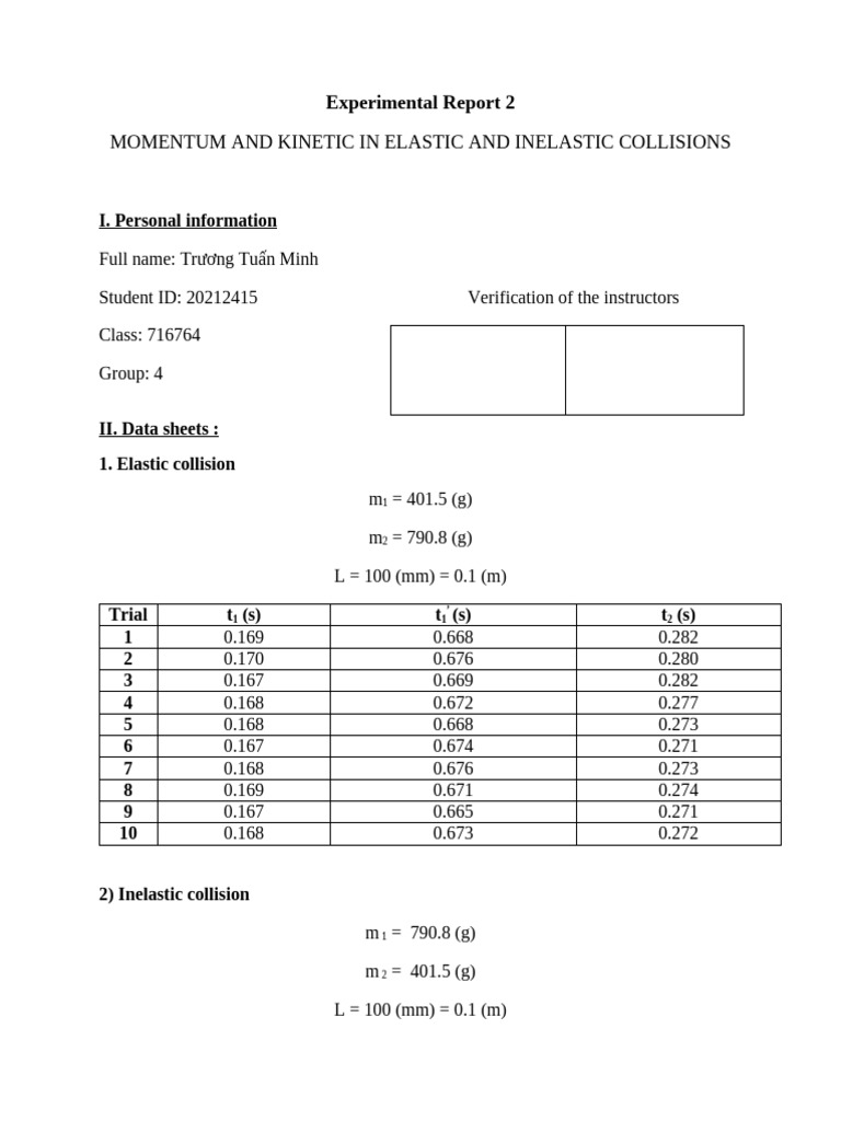 Report 2 | PDF | Collision | Quantity