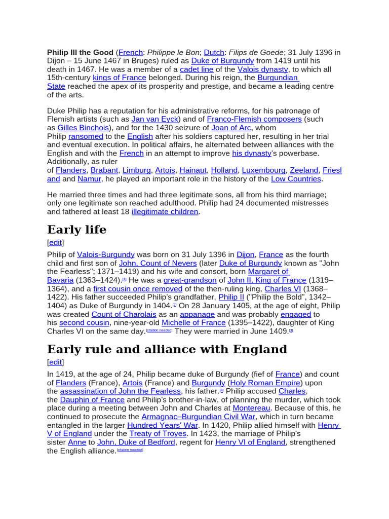 Philip the Good | PDF | Monarchies Of Europe | Late Middle Ages