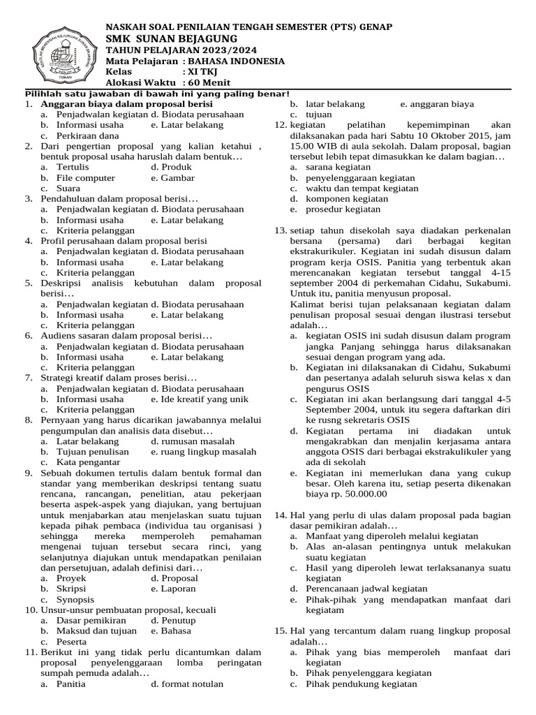 PTS II B INDO XI Terbaru | PDF | Seni