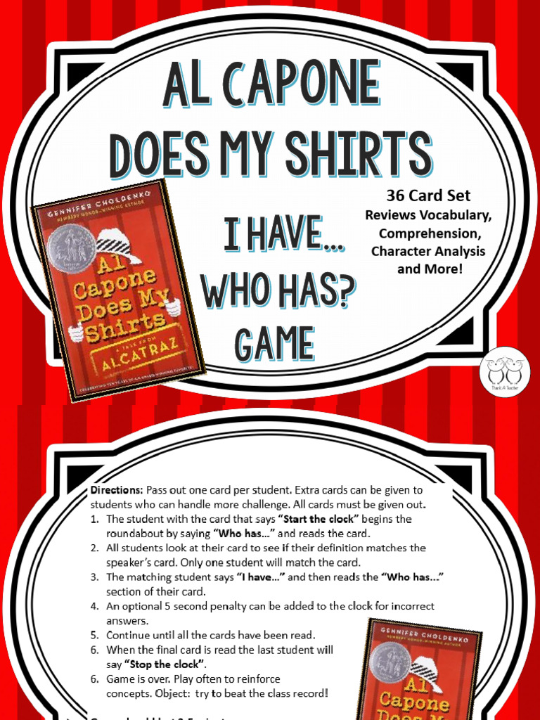Al Capone Does My Shirts Game Set | PDF | Al Capone