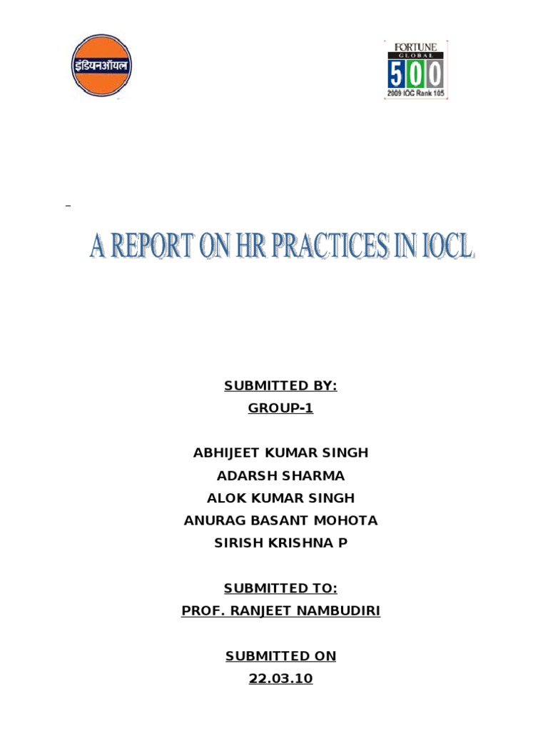 Group 1, Section D IOCL | PDF | Recruitment | Employee Benefits