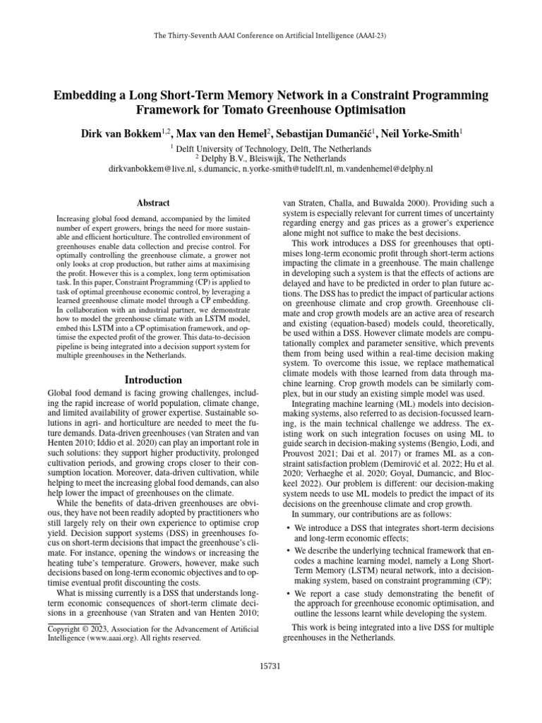 Embedding A Long Short-Term Memory Network in A Constraint Programming ... Embedding A Long Short-Term Memory Network in A Constraint Programming ...