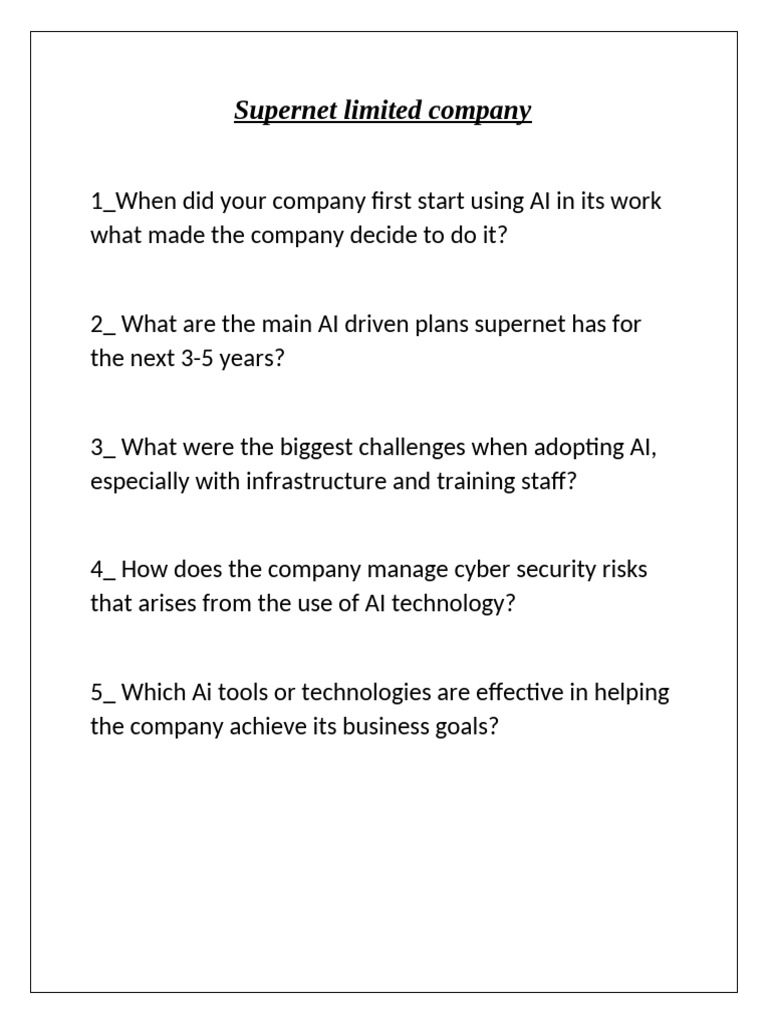 Supernet Limited Company | PDF | Computers