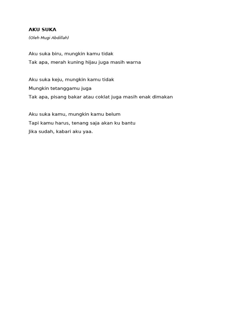 Aku Suka | PDF