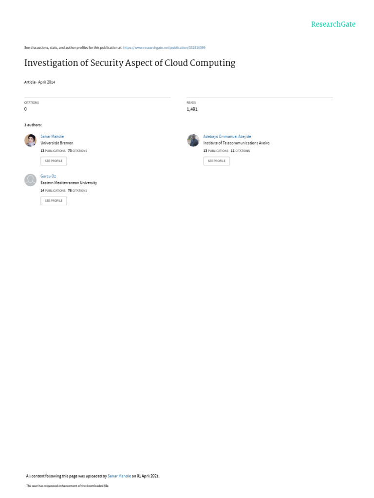 Investigation Of Security Aspect Of Cloud Computing Pdf Cloud Computing Computer Security