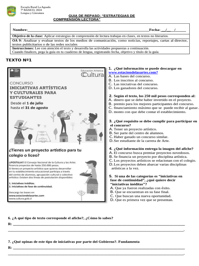 Estrategias de Comprensión Lectora | PDF | Póster