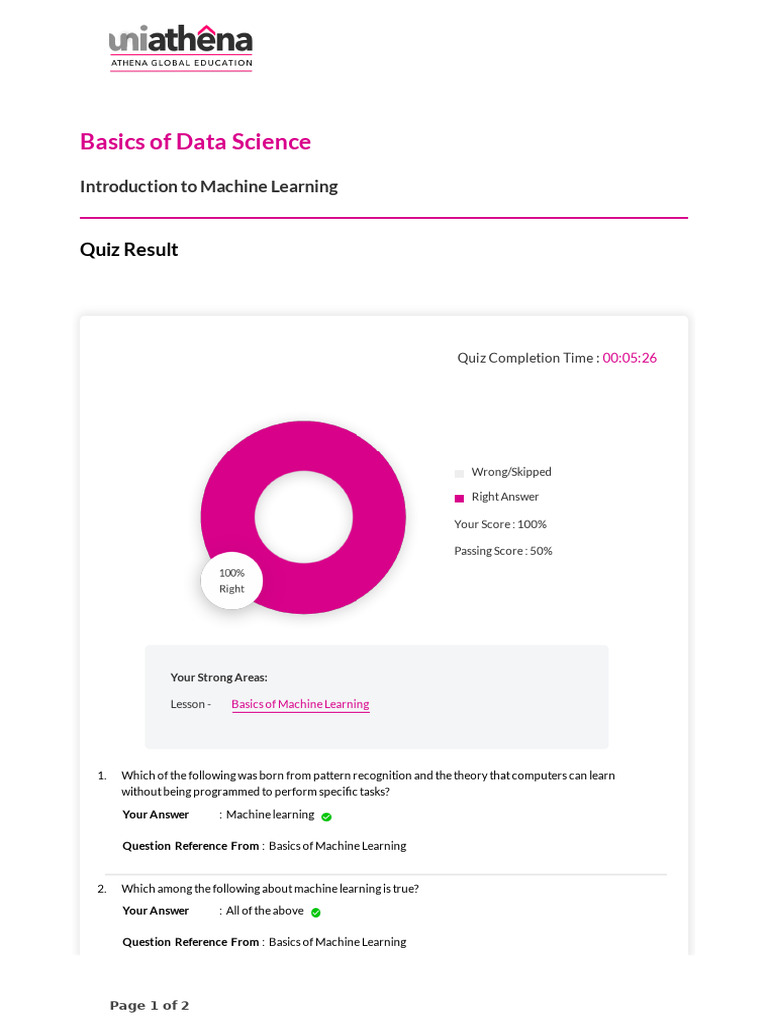 Quiz Result | PDF