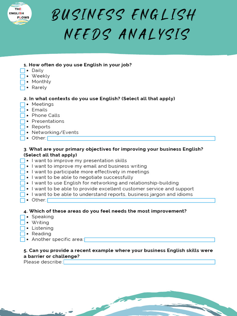 Needs Analysis | PDF