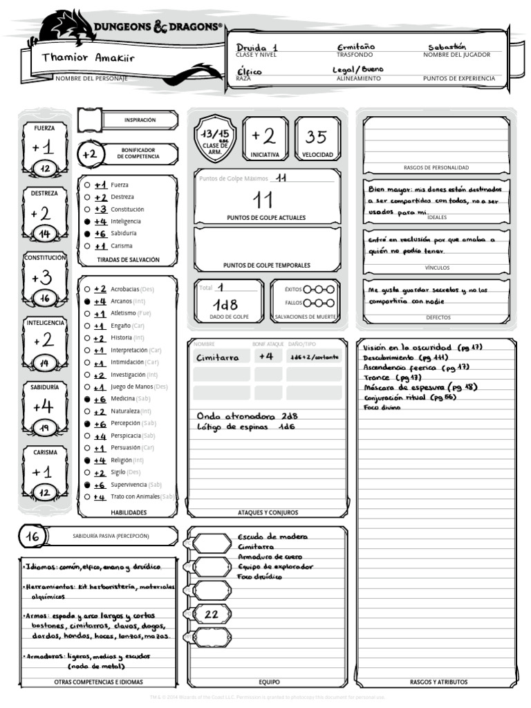 Ficha de Personaje | PDF