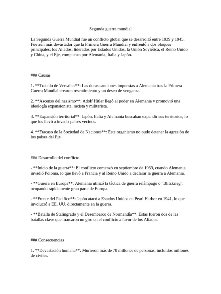 Segunda Guerra Mundial | PDF | Historia