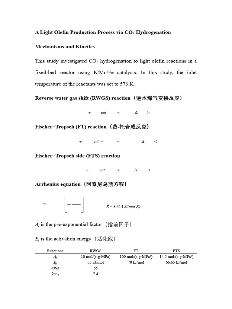 A Light Olefin Production Process via CO2 Hydrogenation | PDF