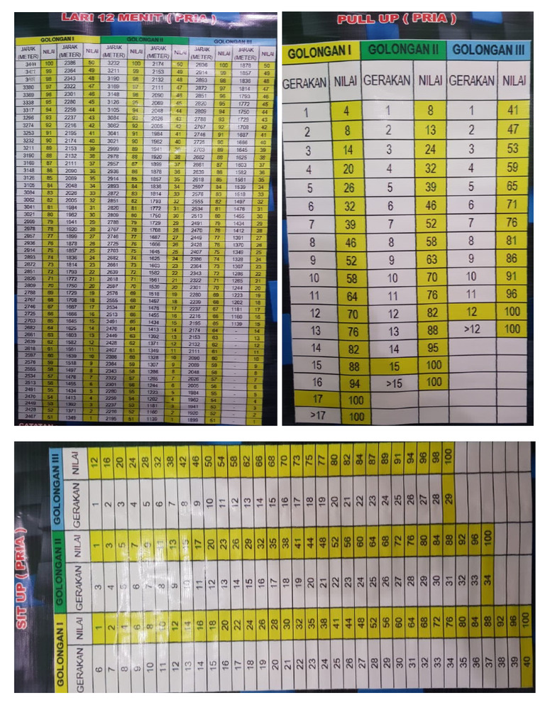 Tabel Nilai Gol I.ii - Iii | PDF