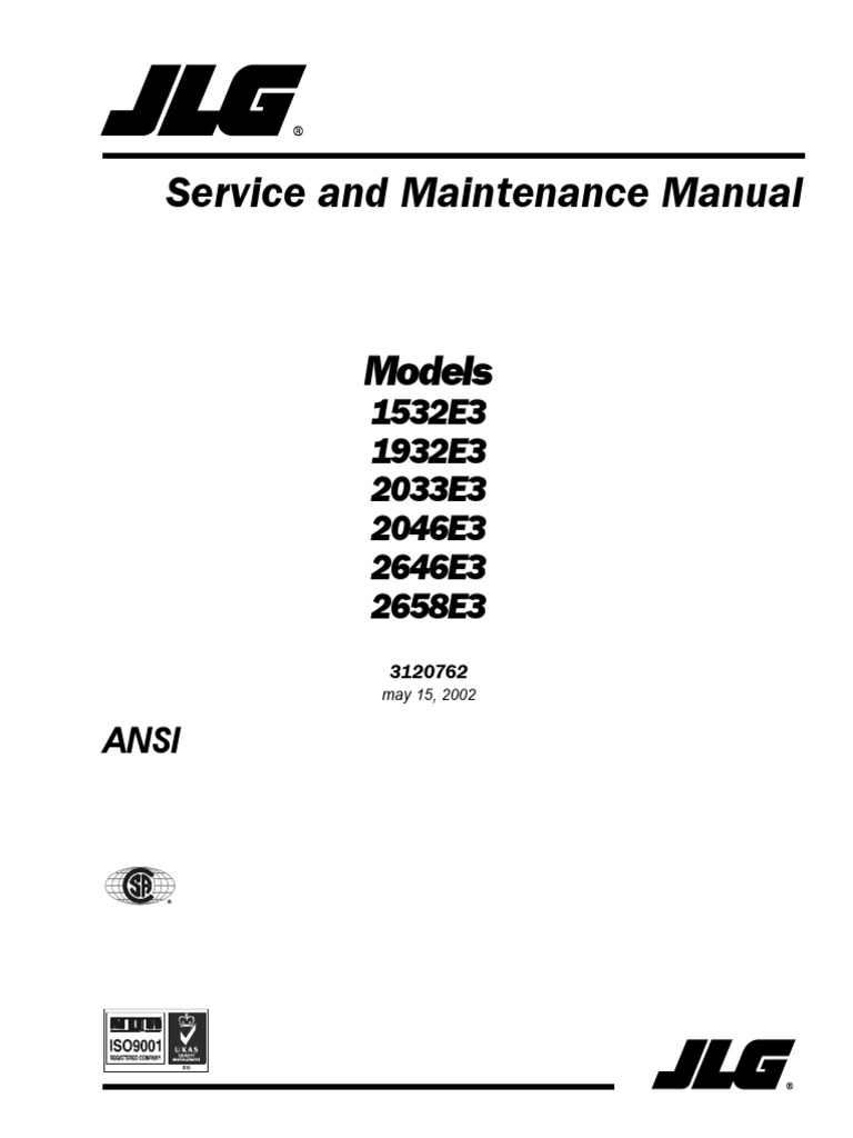 JLG 2033 Service Manual | PDF | Motor Oil | Bearing (Mechanical)