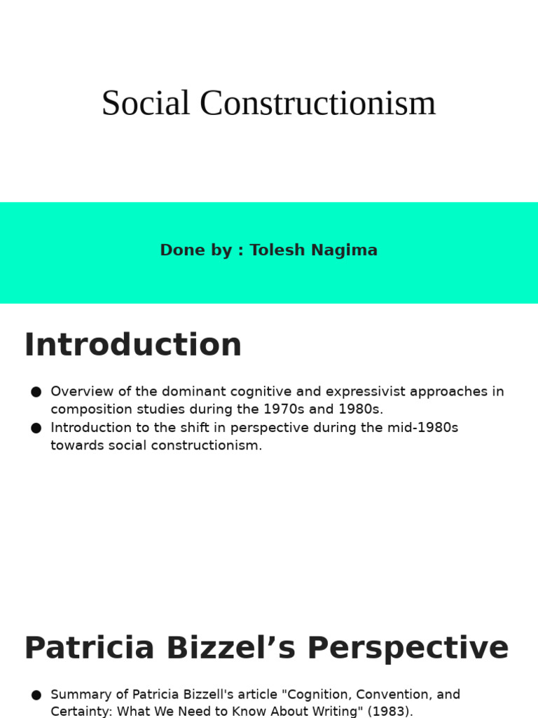 Social Constructionism in Composition Studies | PDF | Social ...