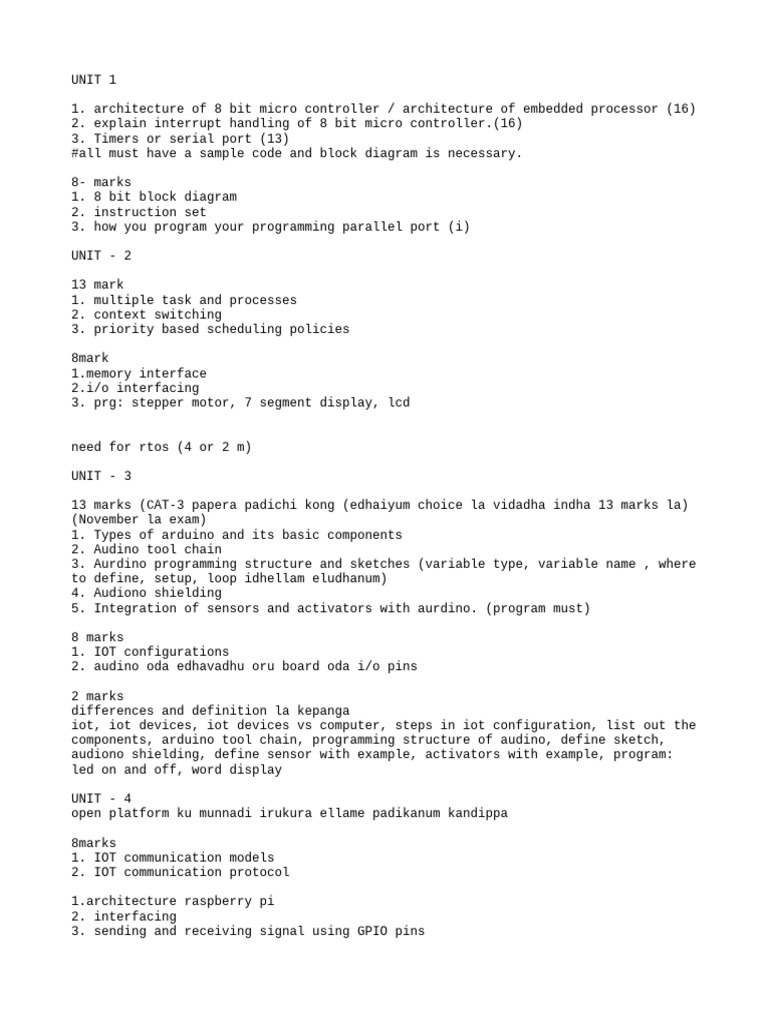 IOT important question all unit | PDF