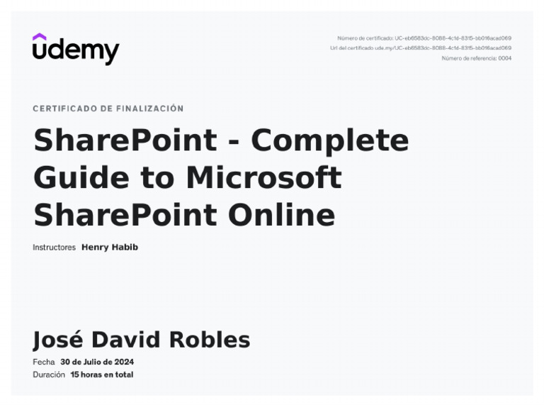 Certificado SharePoint | PDF