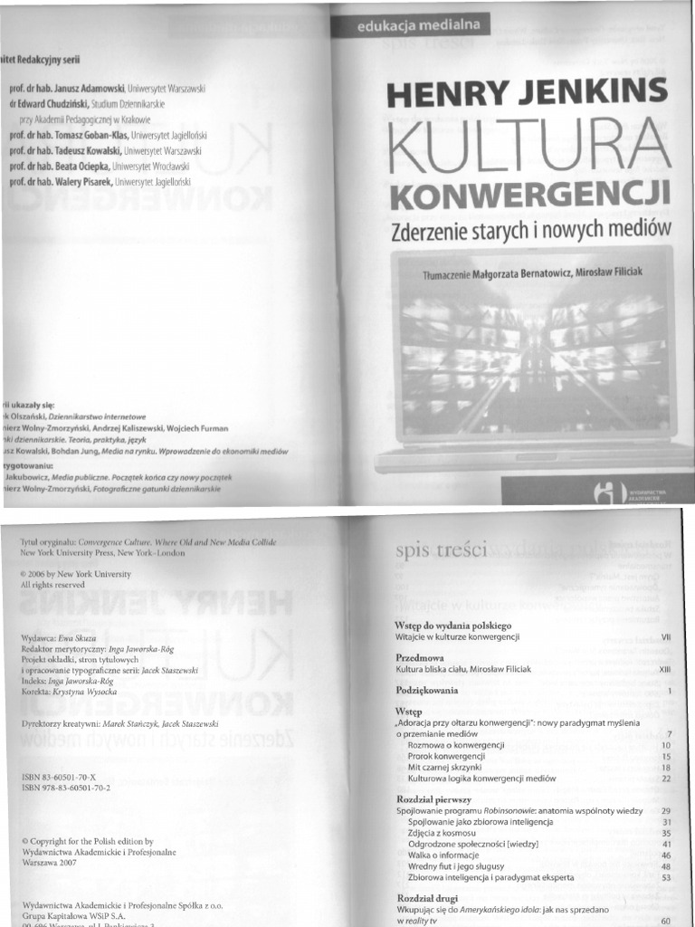 Henry Jenkins - Kultura Konwergencji. Zderzenie Starych I Nowych Mediów ...