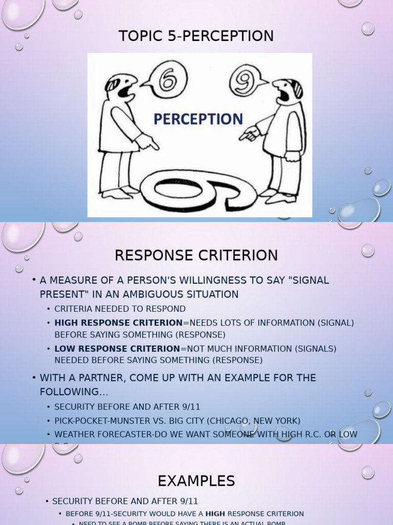 Topic 5-Perception | PDF | Senses | Perception