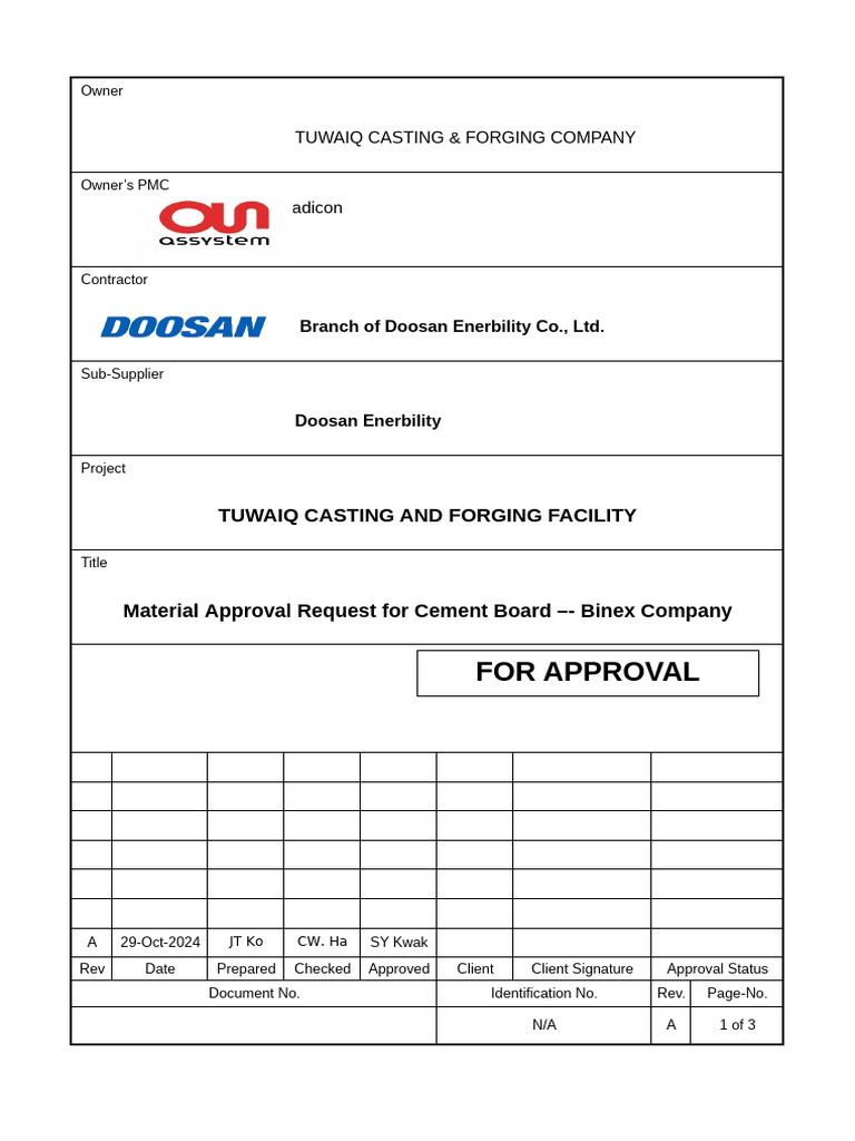 Cement Board Approval Request Document | PDF | Technology & Engineering