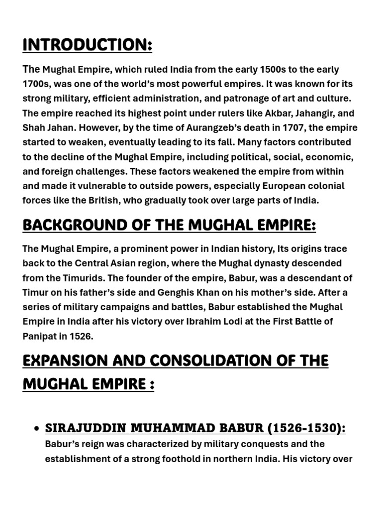 Sonia History Assignment | PDF | Mughal Empire