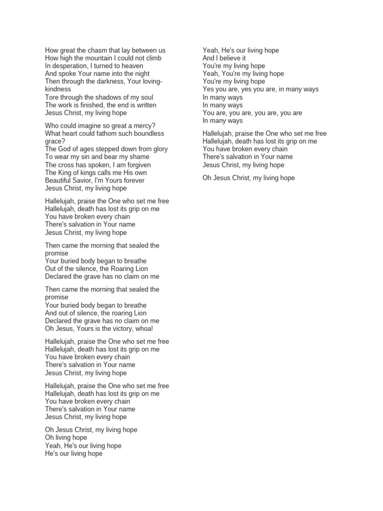 Living Hope Lyrics | PDF