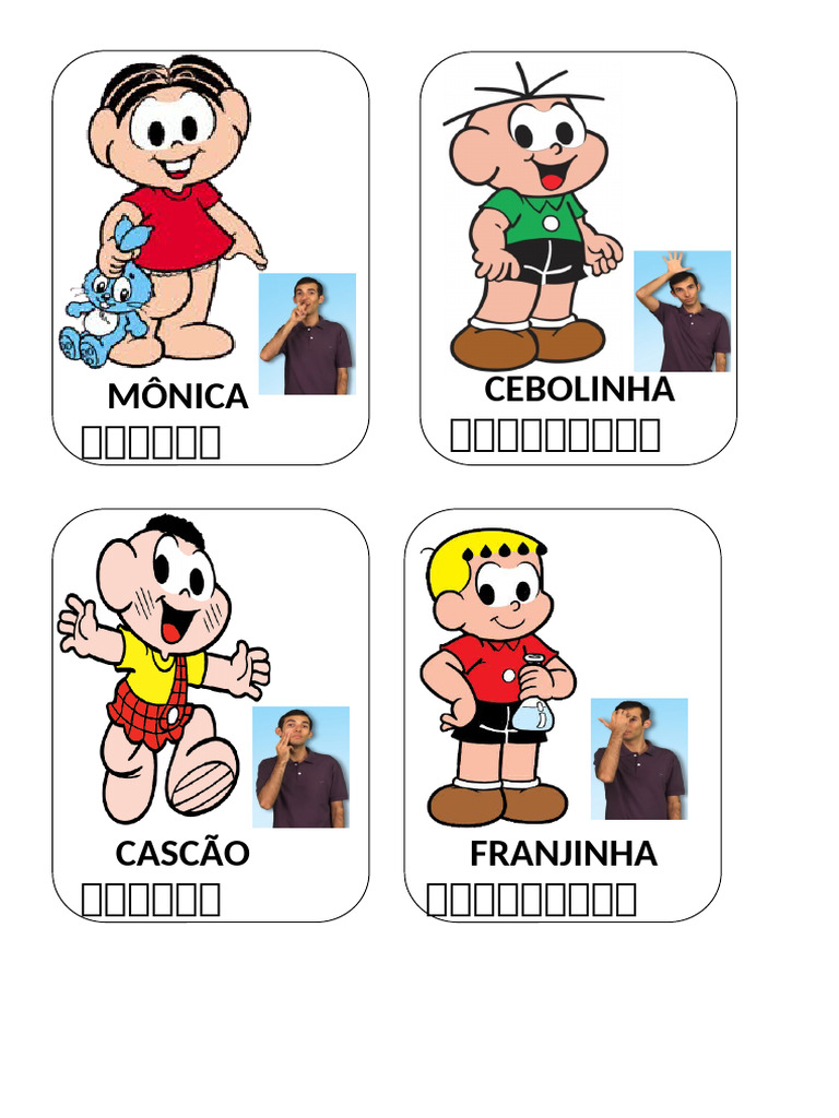 Personagens da Turma da Mônica em Libras | PDF | Arte