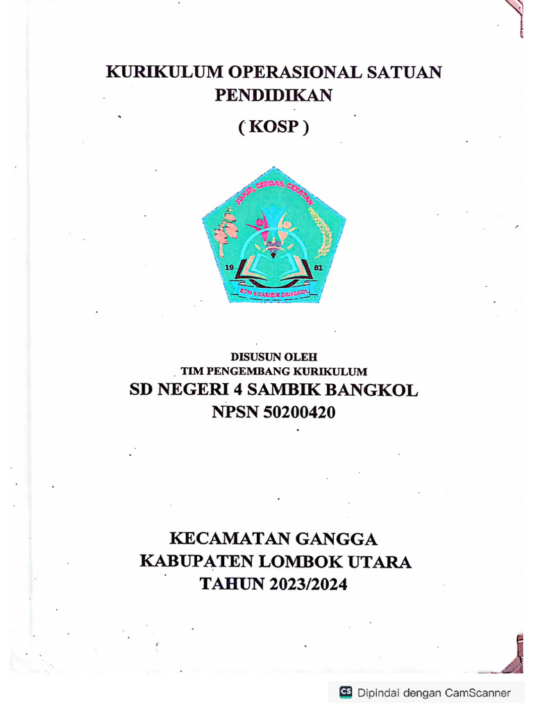 KOSP SDN 4 Sambik Bangkol 2023 2024 | PDF