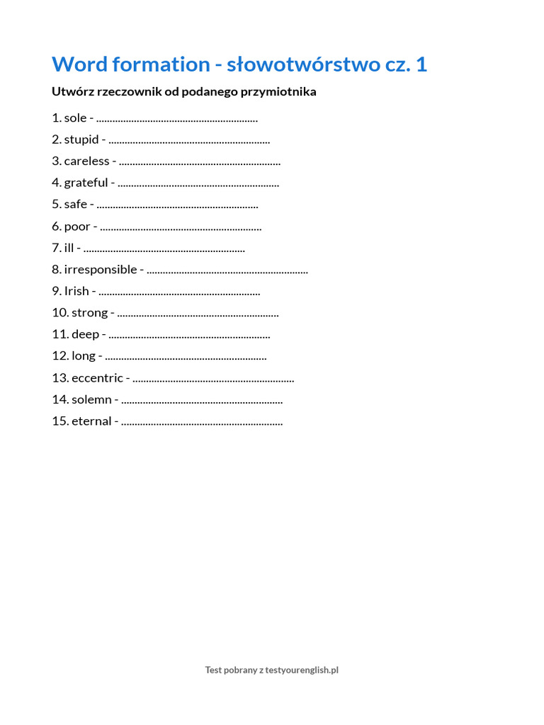 Word Formation | PDF