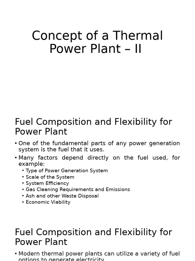Fuel Flexibility in Thermal Power Plants | PDF | Electricity Generation ...