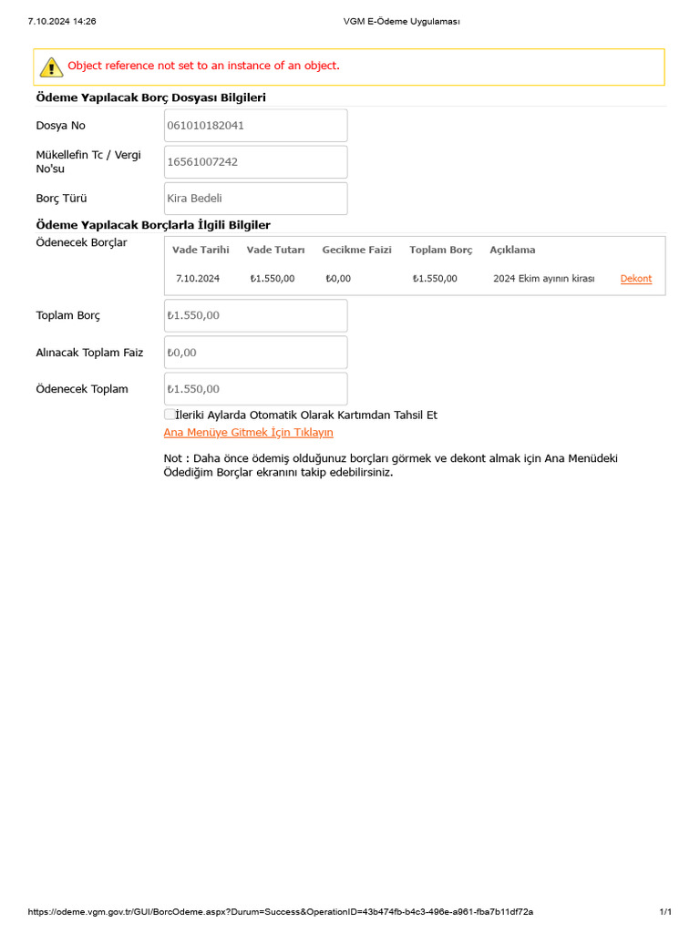VGM E-Ödeme Uygulaması | PDF